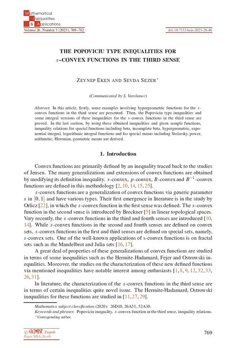 The Popoviciu Type Inequalities For Sconvex Functions In The Third