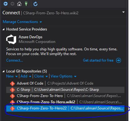 Github In Vs Almantask CSharp From Zero To Hero Wiki GitHub