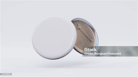 흰색 배경에 흰색 둥근 배지 핀 모형 원형 핀 템플릿입니다 0명에 대한 스톡 사진 및 기타 이미지 0명 3차원 형태 공란 Istock