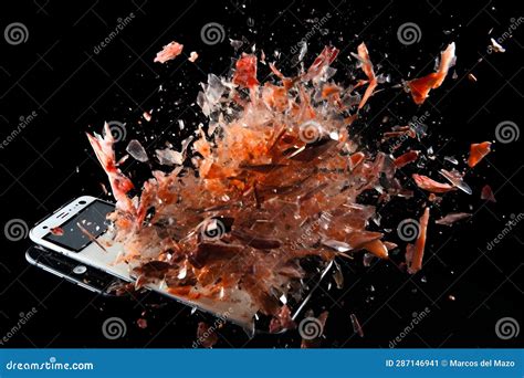 Mobile Cell Phone Exploding Into Pieces Stock Illustration Illustration Of Exploding Tech
