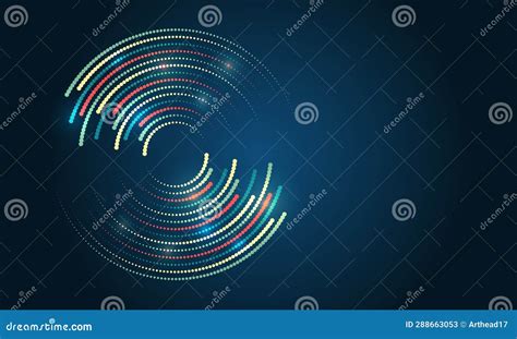 Big Data Visualization Abstract Stream Information With Circles Array And Binary Code