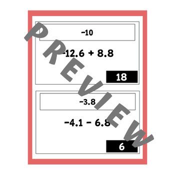 Adding And Subtracting Decimals Positive Negative Scavenger Hunt
