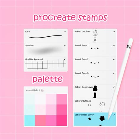 Free Sakura Rabbit Stamp Brushes For Procreate Librium