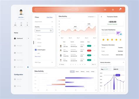 premium vector ui ux infographic dashboard ui design with graphs charts and diagrams web