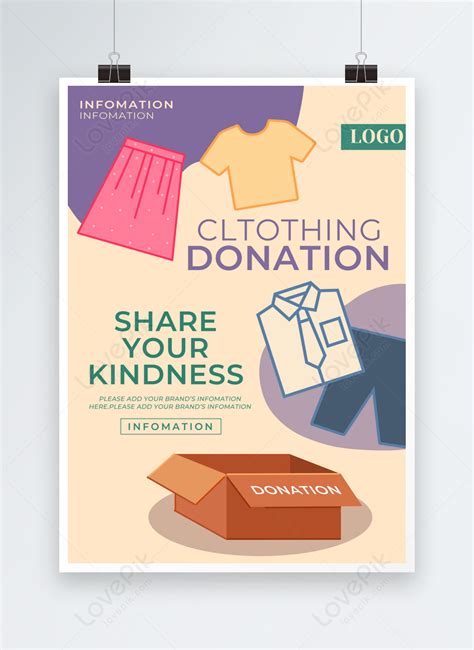 Beige Charity Clothes Donation Box Publicity Poster Template Imagepicture Free Download