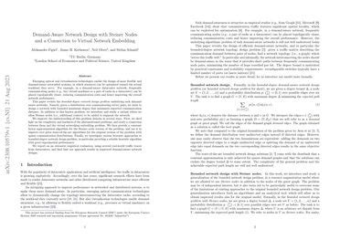 Demand Aware Network Design With Steiner Nodes And A Connection To