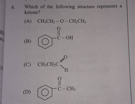 Which Of The Following Structure Represents A Ketone Filo