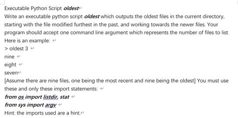 Solved Executable Python Script Oldest Write An Executable Python Script Called Oldest