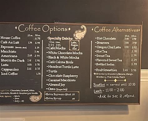 menu at main street coffee co cafe abbeville