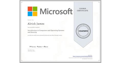 Completion Certificate For Introduction To Computers And Operating