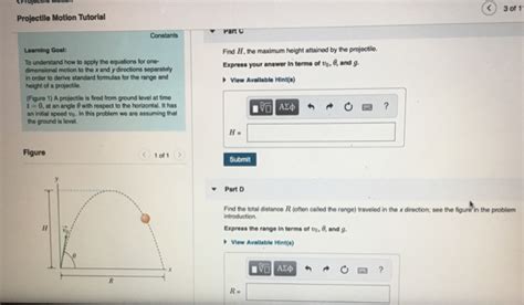 Solved Projectile Motion Projectile Motion Tutorial 3 Of