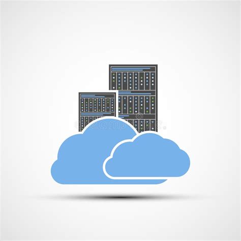 Icon Cloud Computing Server For Datacenter Stock Vector