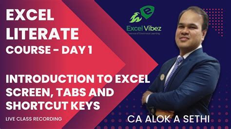 Excel Literate Course For Beginners Class 1 Recorded Live Ca