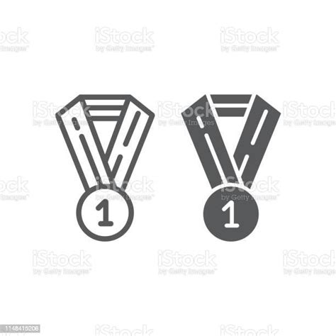 메달 라인과 문양 아이콘 배지 및 수상 상금 기호 벡터 그래픽 흰색 바탕에 선형 패턴 10에 대한 스톡 벡터 아트 및 기타