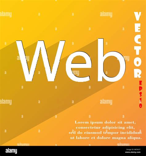Web Icon Symbol Flat Modern Web Design With Long Shadow And Space For