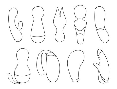 Different Shape Dildos Coloring Page Sex Toys Vector Image