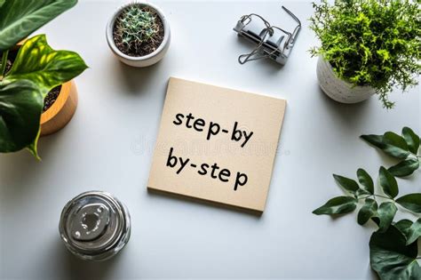 Step By Step Startup Guide Concept With Plants And Accessories Stock