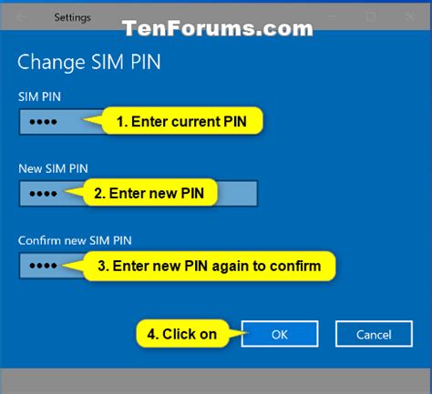 How To Set Up And Use SIM PIN For Cellular Data Network In Windows Tutorials
