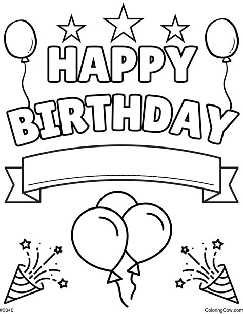 Happy Birthday Color Page Mit Printable