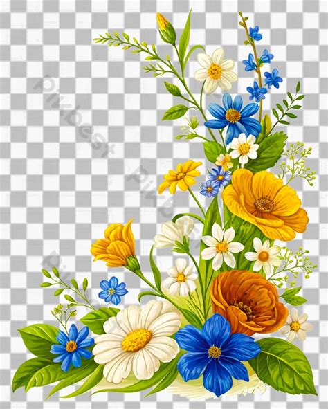 Simple Flower Corner Border Design