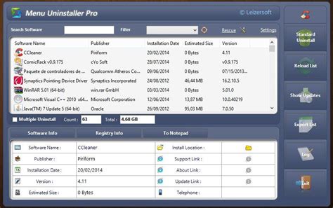 Advanced Uninstalls With Menu Uninstaller Pro