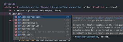 android cannot find method getbindingadapterposition in