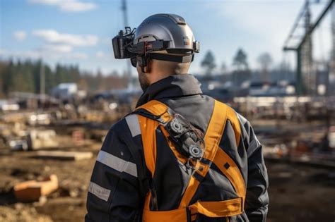 Premium Ai Image Builder Architecture Man Simulator With Vr On Construction Site Generate With Ai