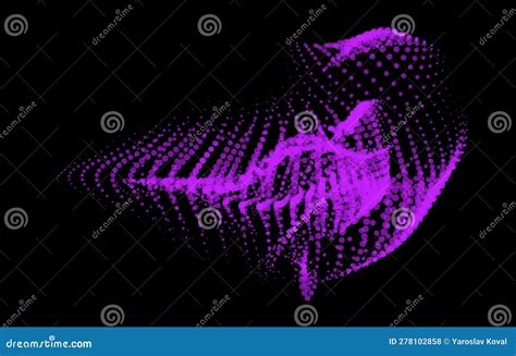 3d Dynamic Node Of Big Data Dots Science Wave Infinity Sinusoid Line