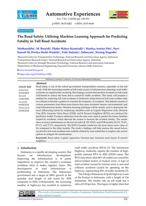 PDF The Road Safety Utilising Machine Learning Approach For