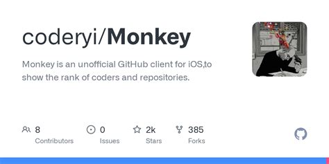 Github Coderyi Monkey Monkey Is An Unofficial Github Client For Ios To Show The Rank Of