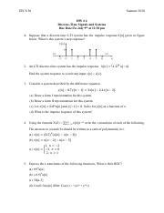 HW4 EECS50 Su20 Pdf EECS 50 Summer 2020 HW 4 Discrete Time Signals And Systems Due Date Tu