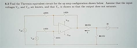 83 Find The Thevenin Equivalent Circuit For The Op Amp Configuration