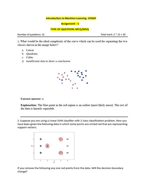 Iml Iitkgpassignment 5 Solution Pdf Support Vector Machine Regression Analysis