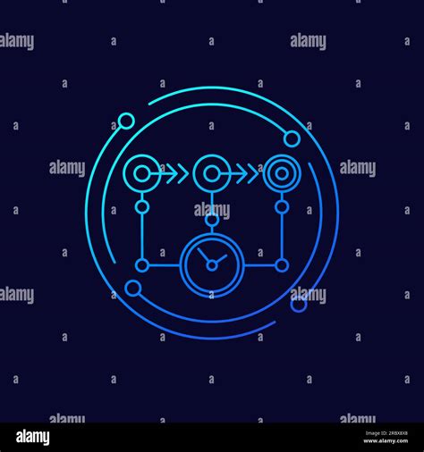 Timeline Or Sequence Icon In Linear Design Stock Vector Image And Art Alamy