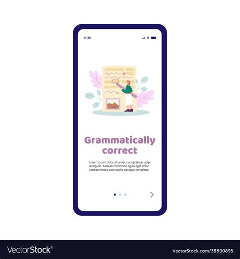Grammar Correction And Text Editor Mobile App Vector Image