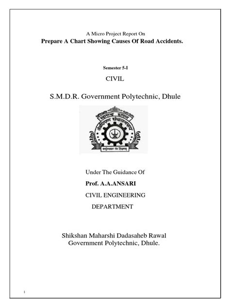 Dhiraj Micro Project On Ten Pdf Traffic Collision Traffic