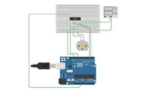 Circuit Design Arduino Controls Dc Motor With L293 Tinkercad