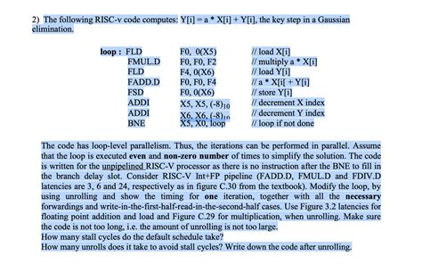 A 2 The Following Risc V Code Computes Y I A