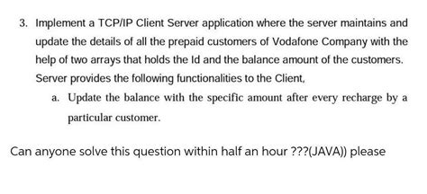Solved 3 Implement A Tcpip Client Server Application Where
