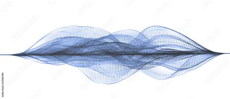 Blue Abstract Wireframe Sound Waves Visualization Of Frequency Signals Audio Wavelengths