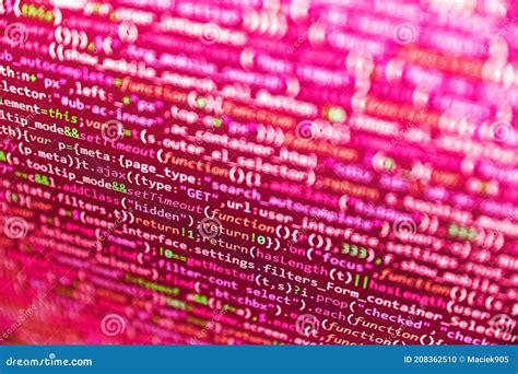 Screen Of Web Developing Code On Dark Background Concept Screen Of Experienced Web Developer