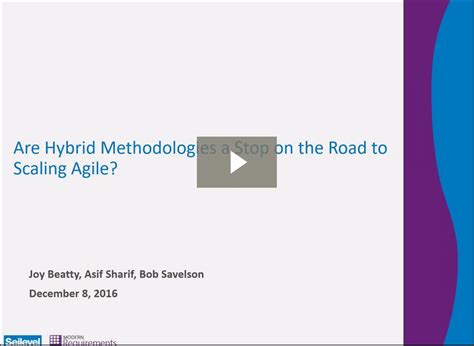 Are Hybrid Methodologies A Stop On The Road To Scaling Agile