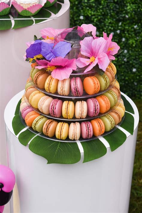 Tropical Party Macarons Tower