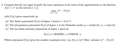 Solved Compute Directly No Upper Bound The Exact Maximum