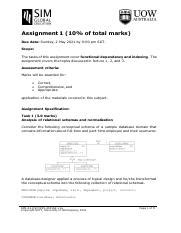 SIM A1 CSCI235 2021S2 Question V1a Pdf Assignment 1 10 Of Total Marks Due Date Sunday 2 May