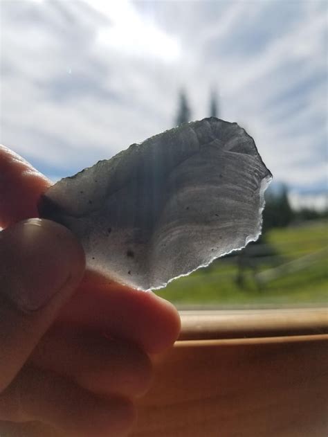 Obsidian Flake Artifact Gallatin Co Mt Rockhounds