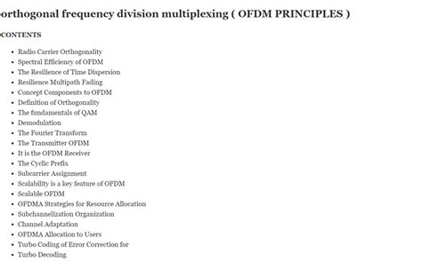 Orthogonal Frequency Division Multiplexing OFDM PRINCIPLES TelcoSought