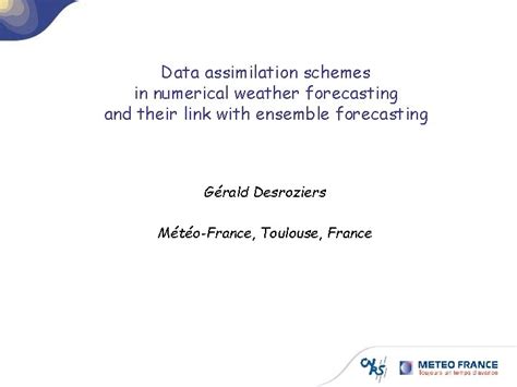 Data Assimilation Schemes In Numerical Weather Forecasting And