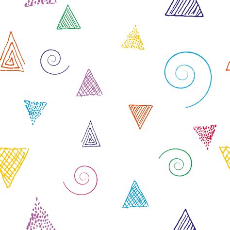 Premium Vector Seamless Colorful Doodle Geometric Pattern