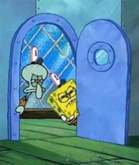 Spongebob And Squidward Squinting Blank Template Imgflip